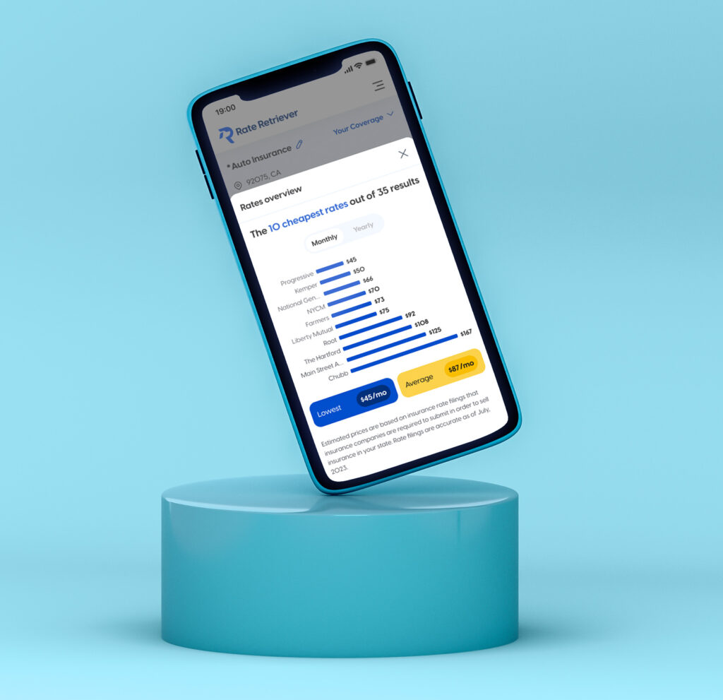 Digital Design for an insurance platform - Rate Retriever | Asymm